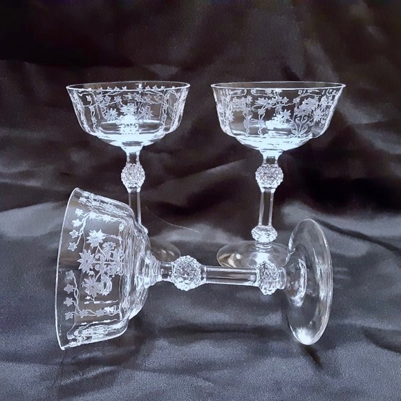 Fostoria | Dining | Salevintage Set Of 3 Fostoria Manor Etch Crystal ...